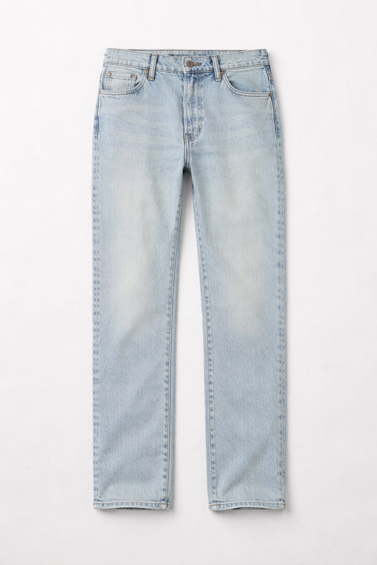 Straight-Fit Non-Stretch Jeans – Soft Light Blue Wash – Aeronore